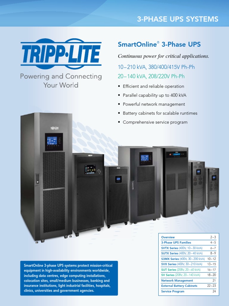 Tripp Lite 3-Phase UPS Brochure | PDF | Power Inverter | Electrical ...