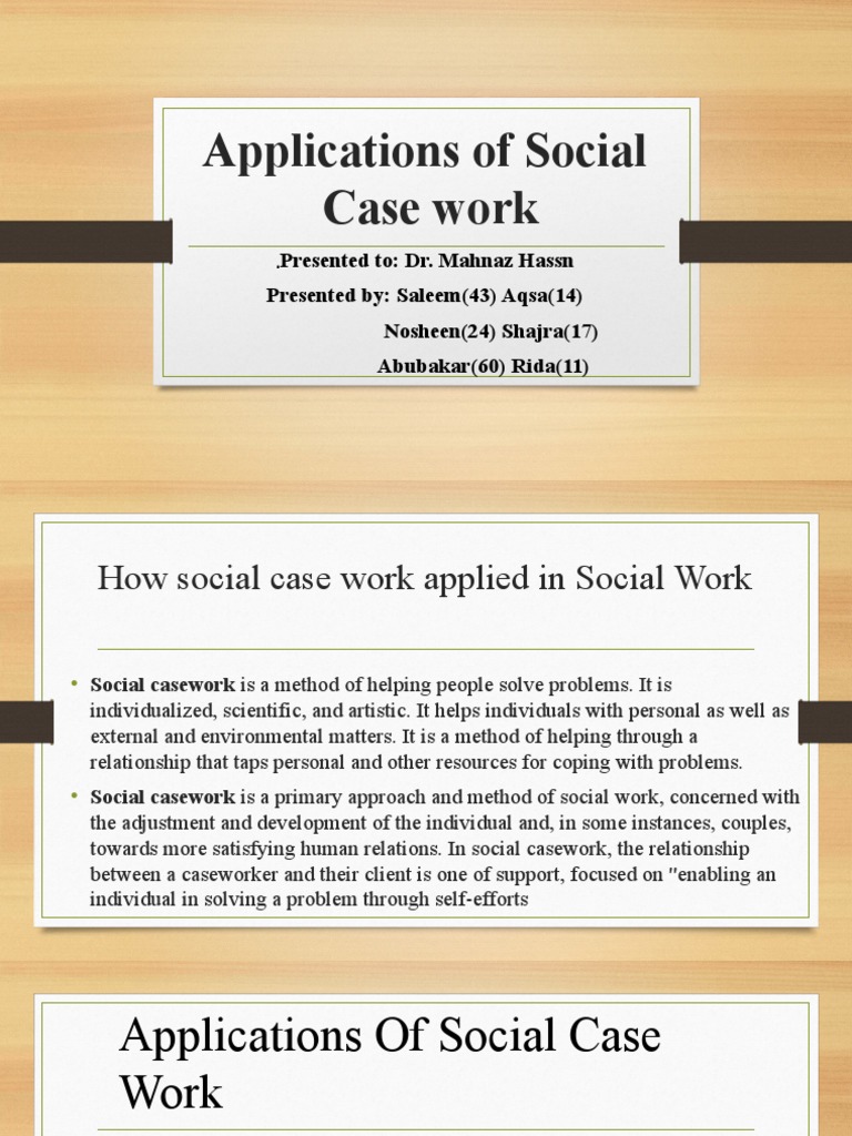 Applications of Social Case Work | PDF | Social Work | Family
