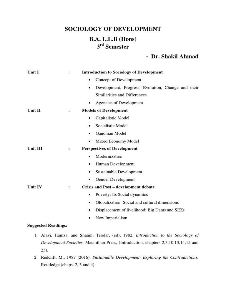 Sociology of Development Overview | PDF