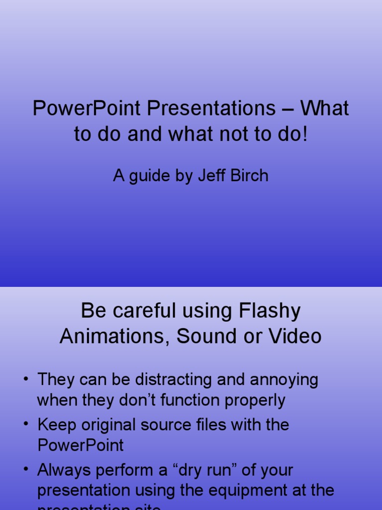 Do S And Don Ts Of Powerpoint Presentations Rev 2 Pdf