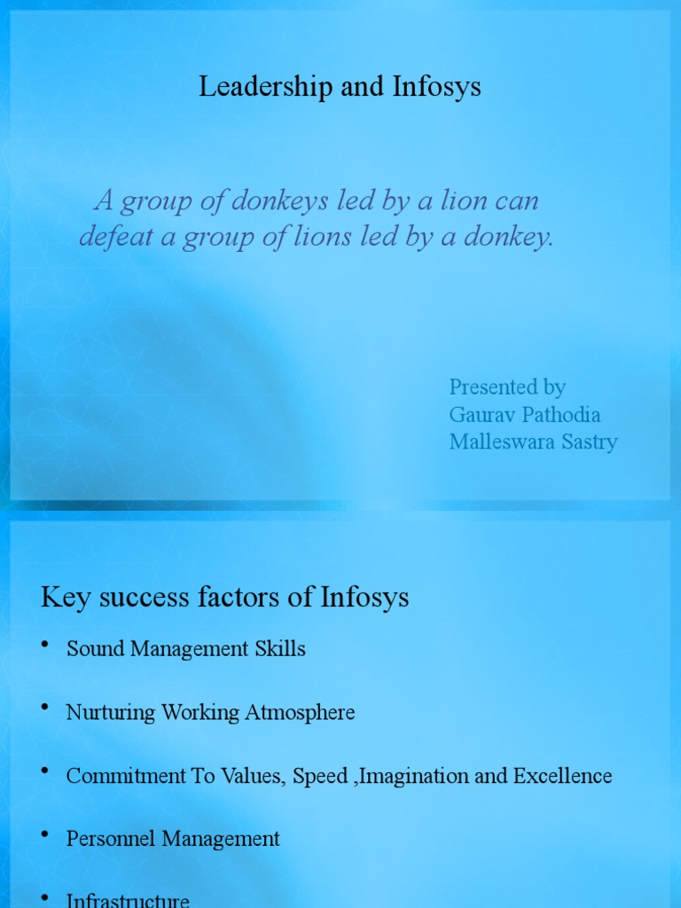 Leadership and Infosys | PDF | Leadership | Employment