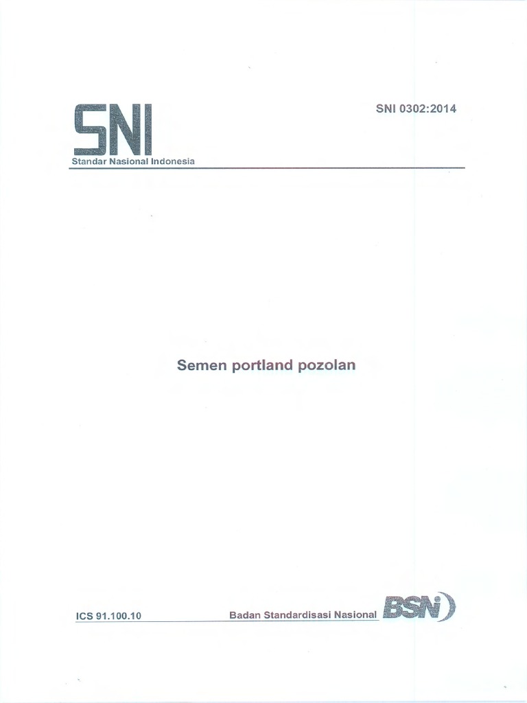 BSN 0302 2014 Semen Portland Pozolan | PDF