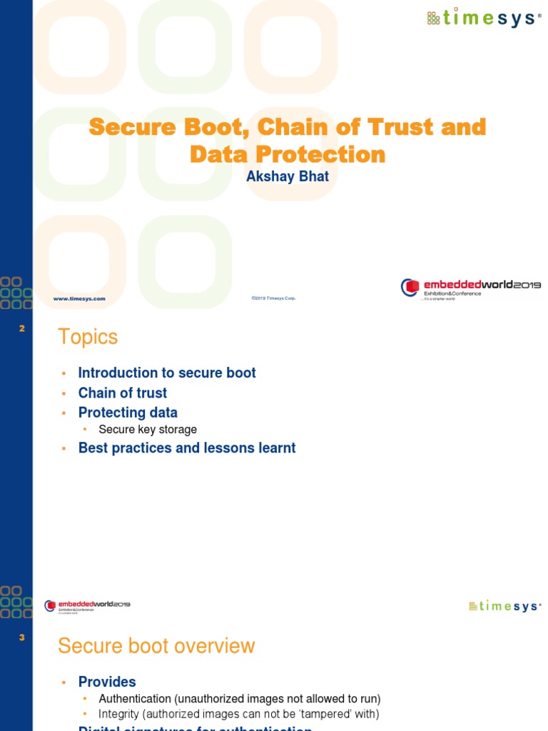 Secure Boot, Chain of Trust and Data Protection | PDF | Booting | Encryption