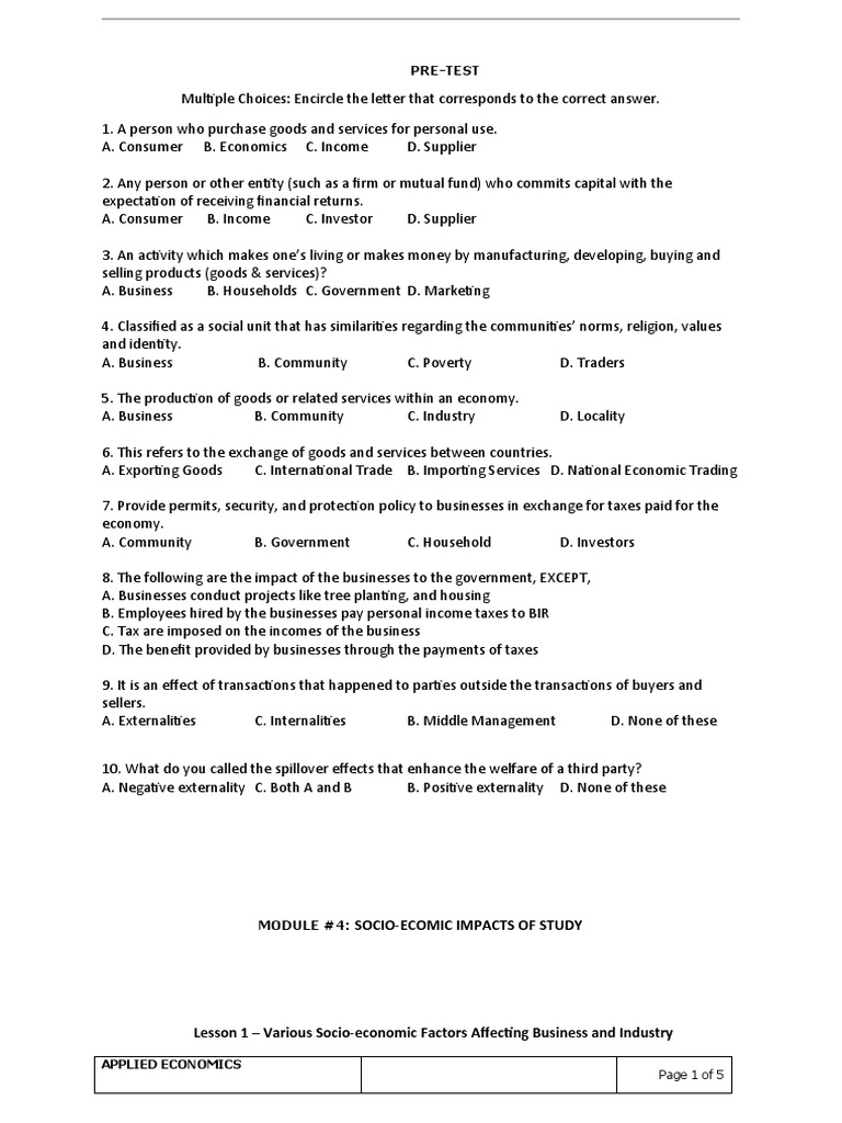 (Applied Econ.) Module 4. - Introduction To Applied Economics | PDF ...