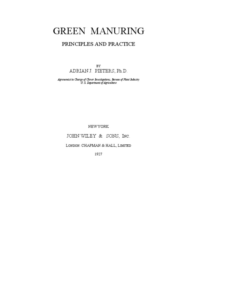 Green Manuring Principles and Practice | Download Free PDF | Soil | Manure