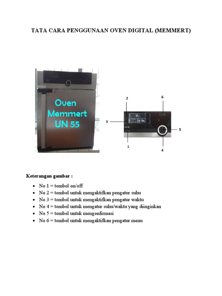 Tata Cara Penggunaan Oven Digital | PDF