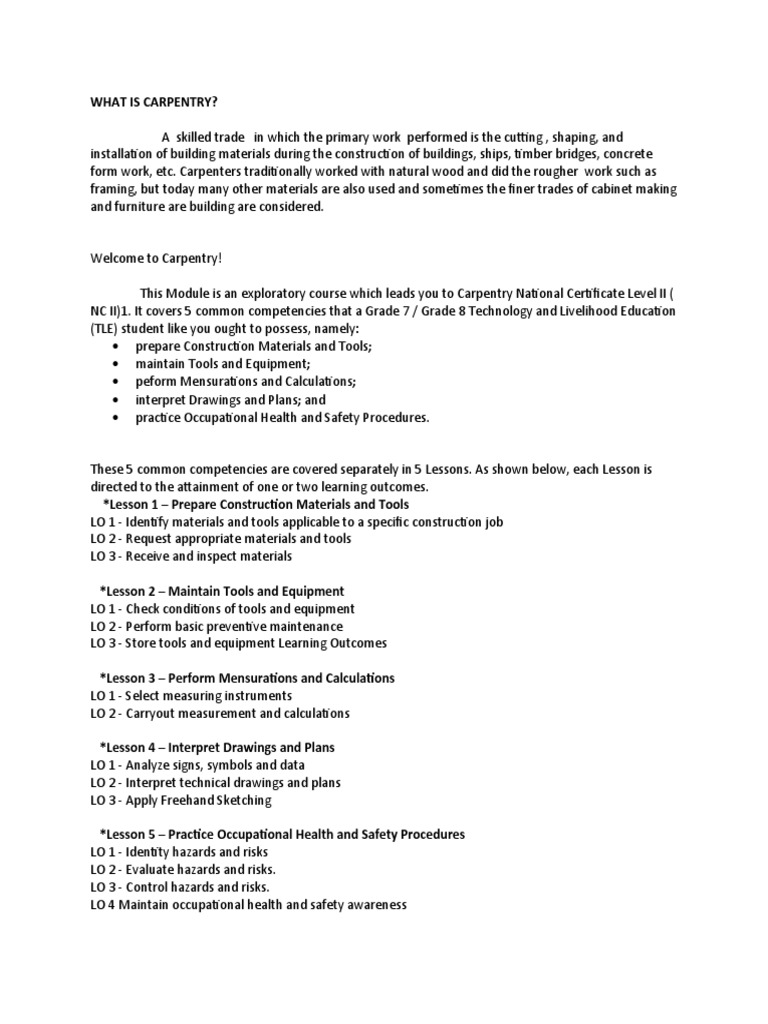 An Introduction to Carpentry: Materials, Tools, and Techniques | PDF ...