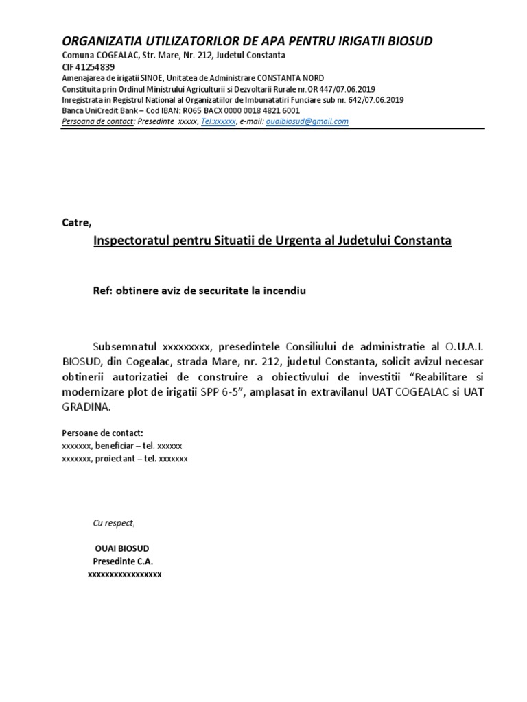 Model CERERE Aviz ISU | PDF