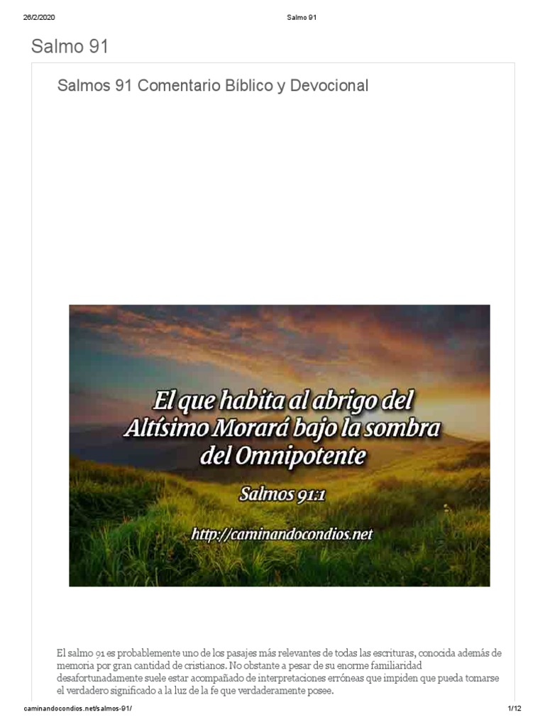 Salmo 91 | PDF | Salmos | Dios