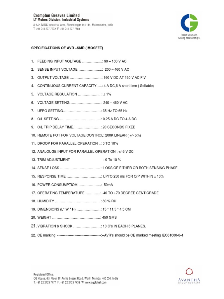 Specifications of Avr - SMR (Mosfet) | PDF | Amplifier | Computer ...