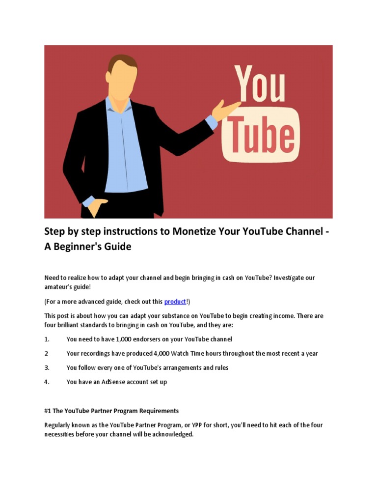 Step by Step Instructions To Monetize Your YouTube Channel | PDF | You ...