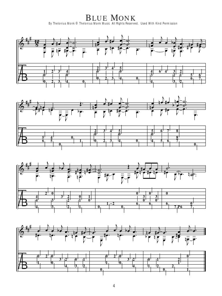 Blue Monk | PDF | Musique jazz