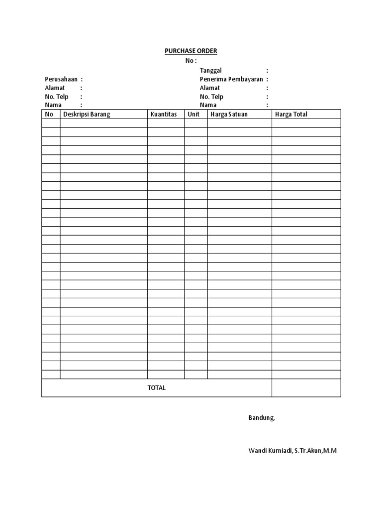 Draft Purchase Order | PDF