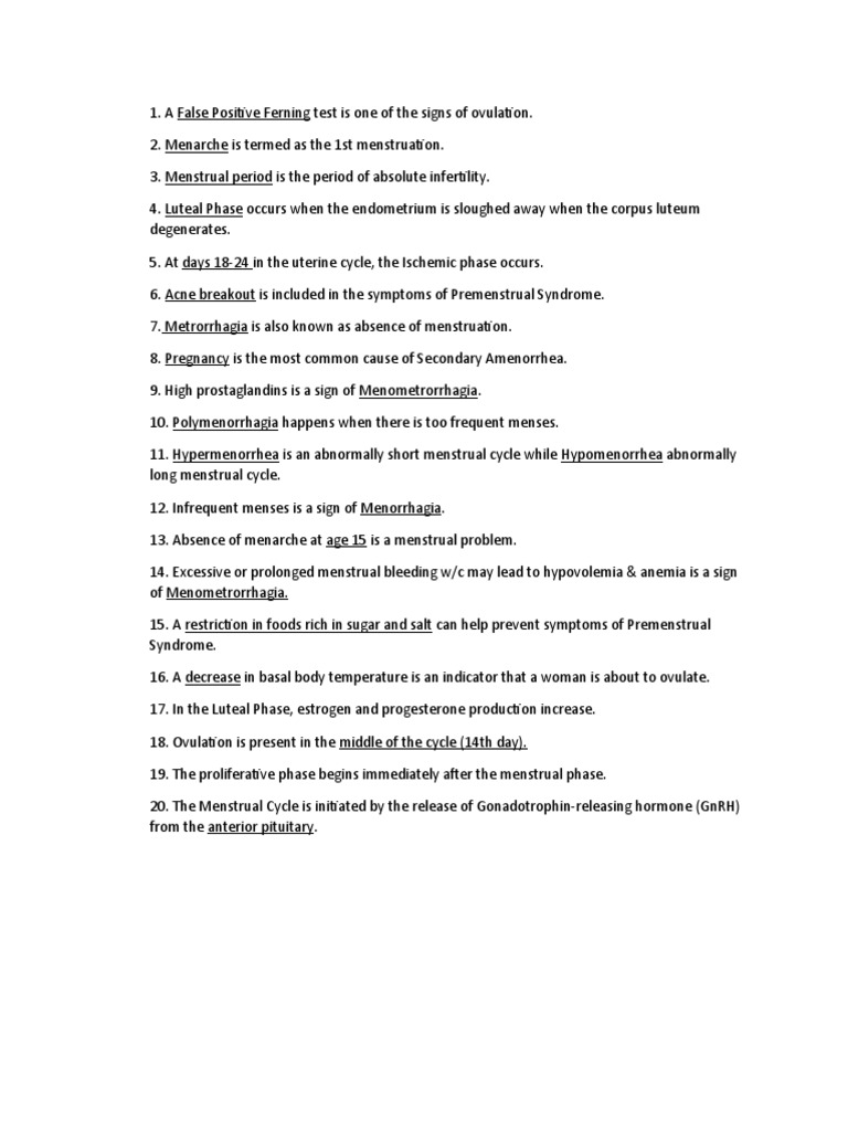 Menstrual Cycle Overview and Quiz | PDF