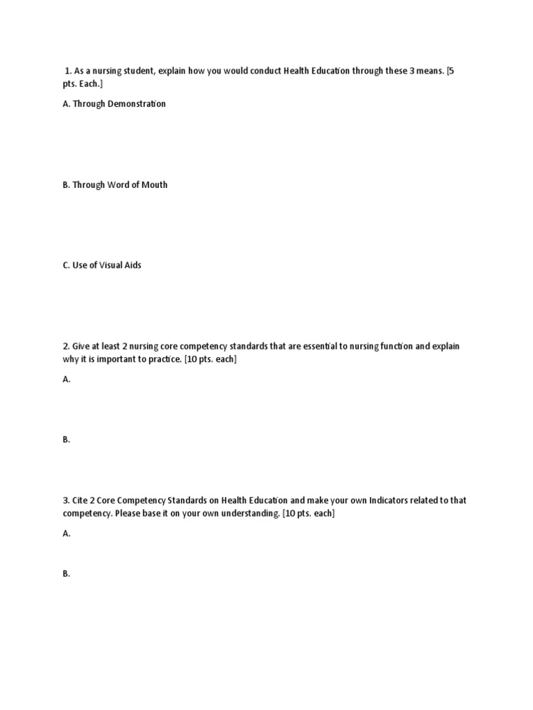 QUIZ Health Education | PDF