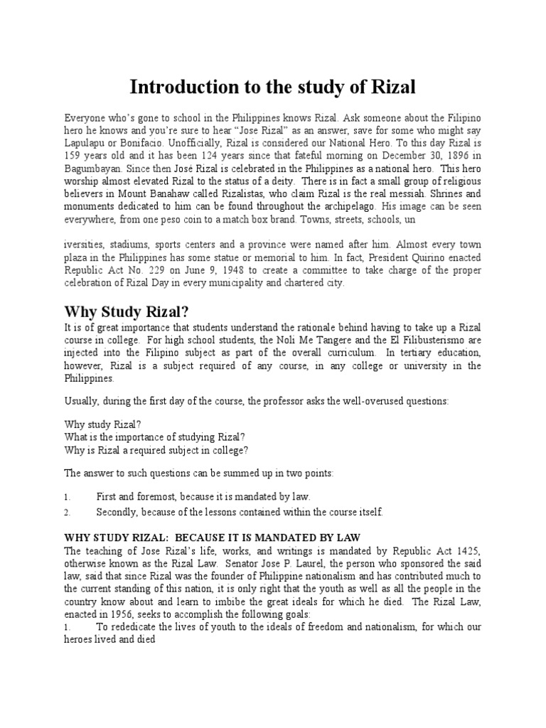 Why Study Rizal? | PDF | Philippines