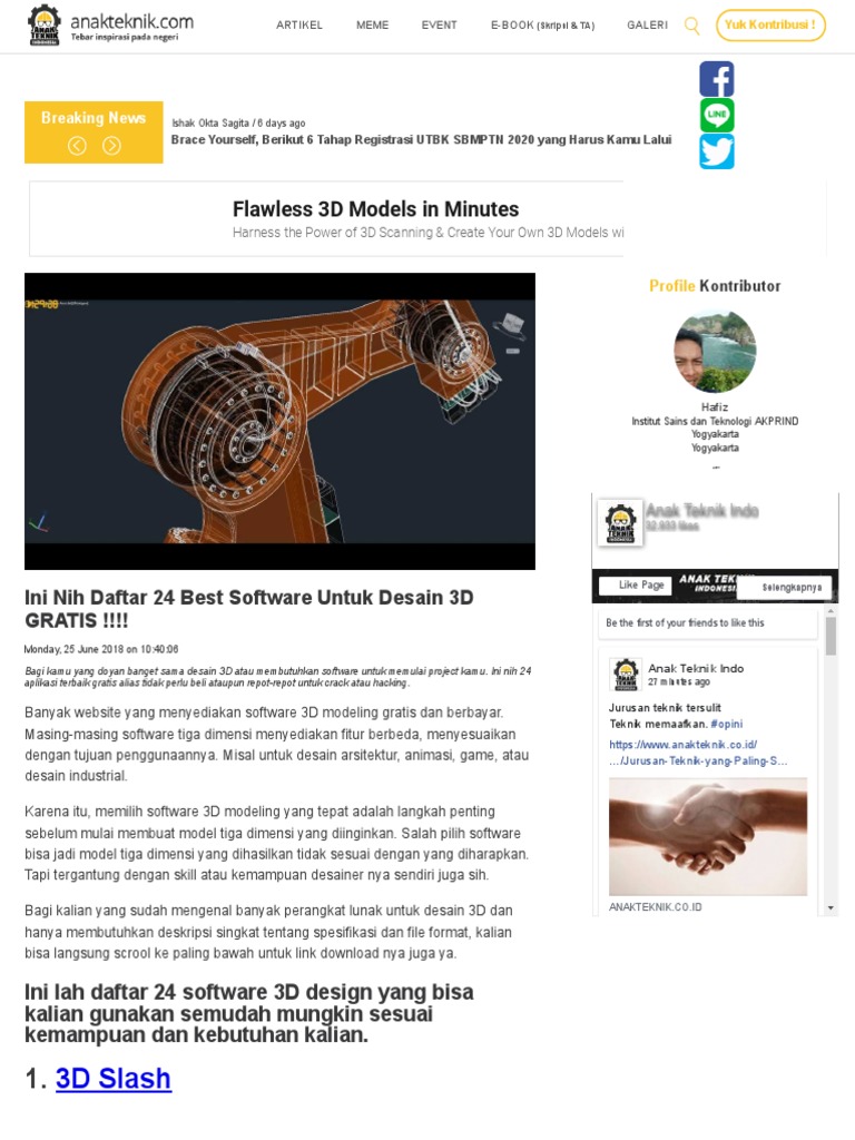 Daftar 24 Best Software Untuk Desain 3D GRATIS | PDF