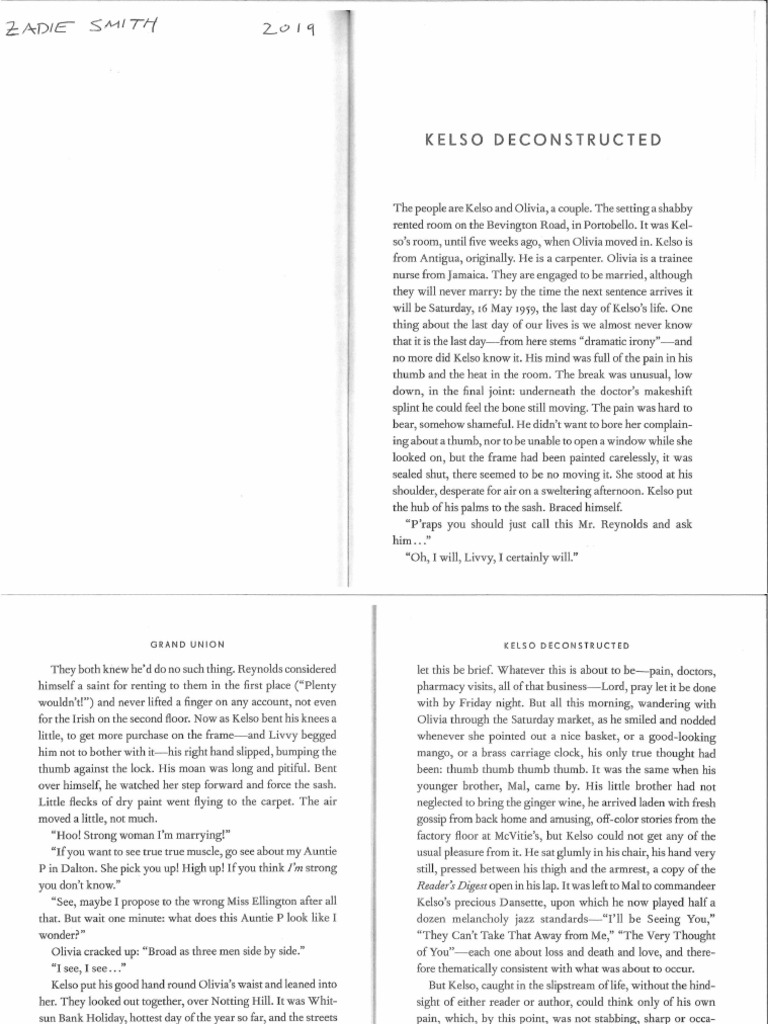 Kelso Deconstructed - Zadie Smith | PDF