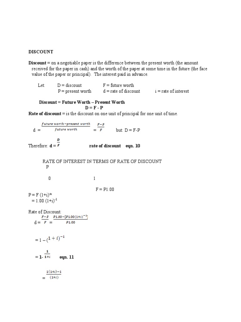 Understanding Discounts, Rates of Discount, Interest Rates, and ...