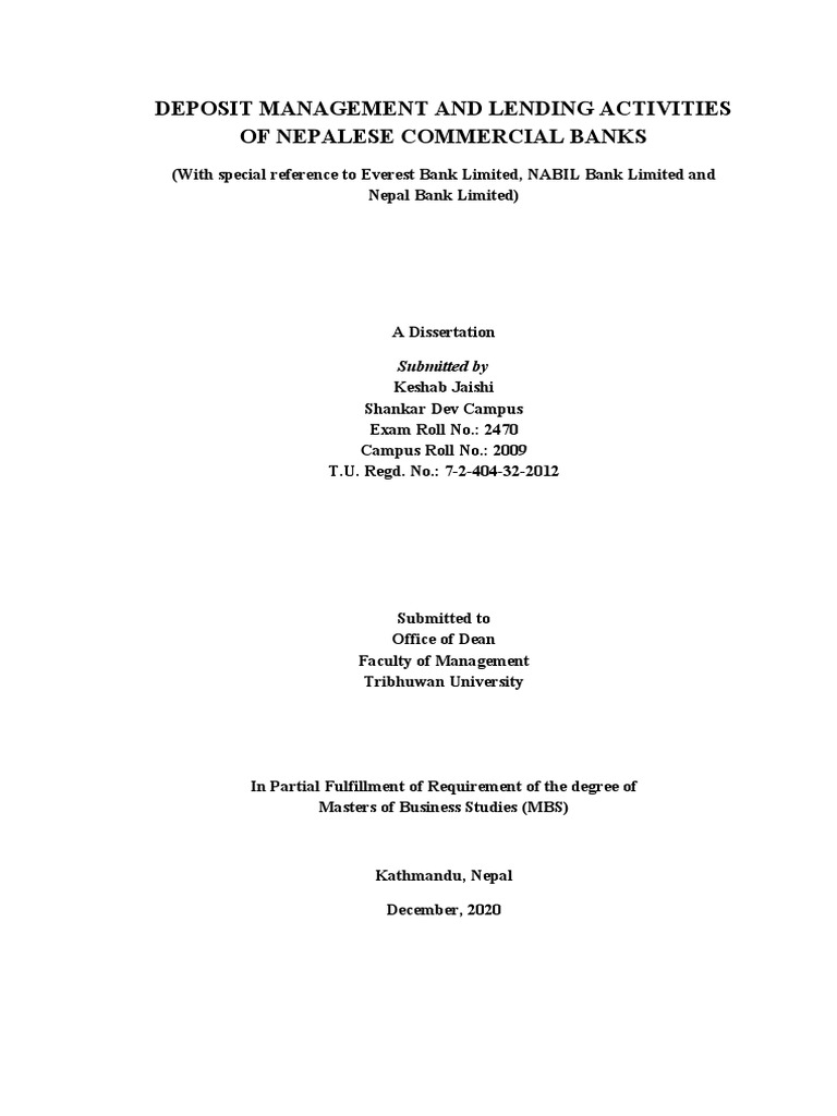 Keshav Final To Print | PDF | Banks | Loans