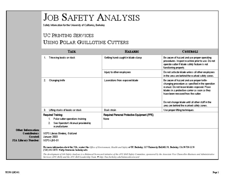 Using Polar Guillotine Cutters | PDF | Safety | Workplace