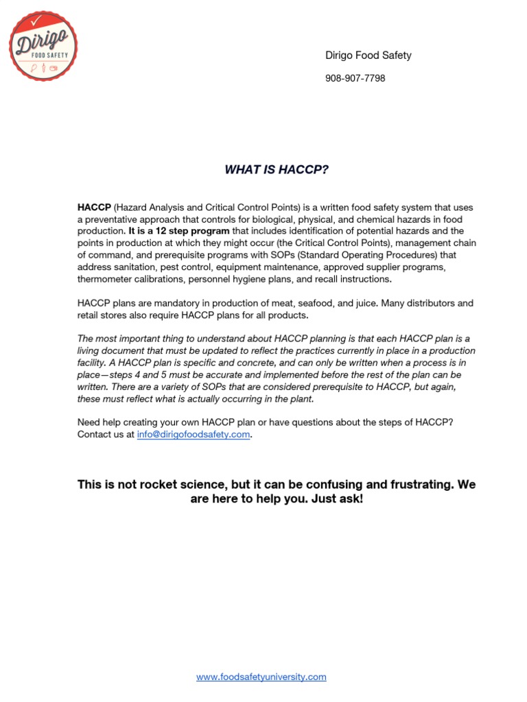 Freebie - 12 Steps of HACCP | PDF | Hazard Analysis And Critical ...