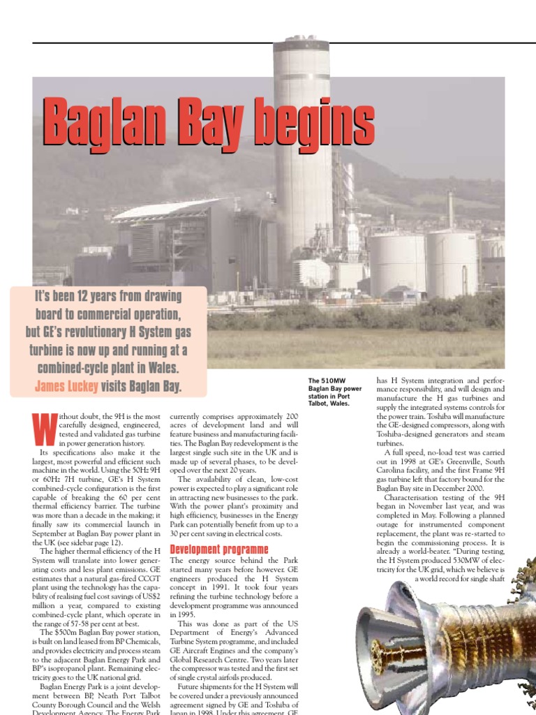 Baglan_bay begin | Gas Turbine | Cogeneration