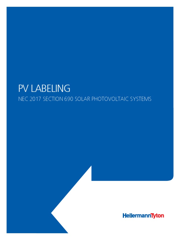 PV Labeling: Nec 2017 Section 690 Solar Photovoltaic Systems | PDF ...