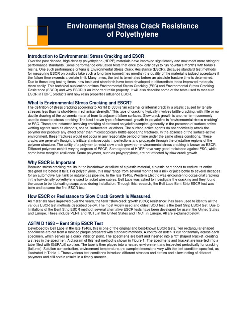Ineos Environmental Stress Crack Resistance of Pe | PDF | Fracture ...