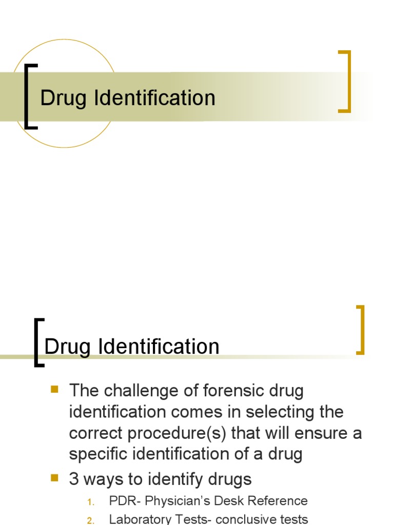 Drug Identification | PDF | Spectrophotometry | Chemical Substances