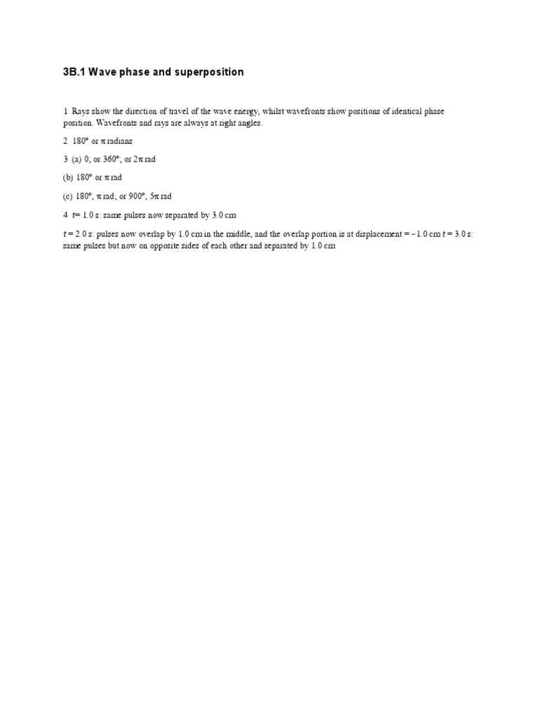 3B.1 Wave Phase and Superposition | PDF