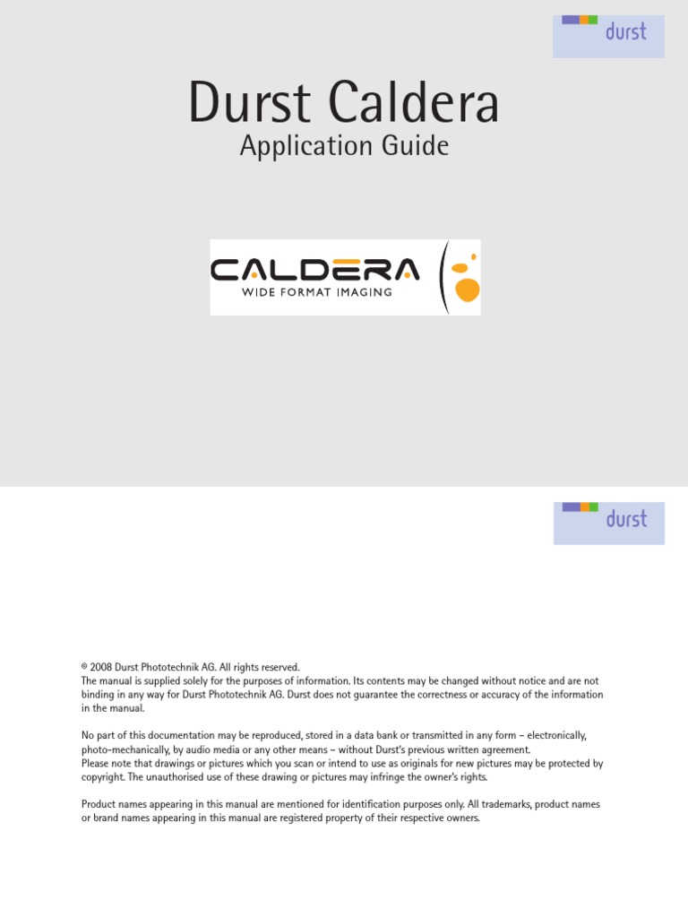 Durst Caldera: Application Guide | PDF | Page Layout | Printer (Computing)