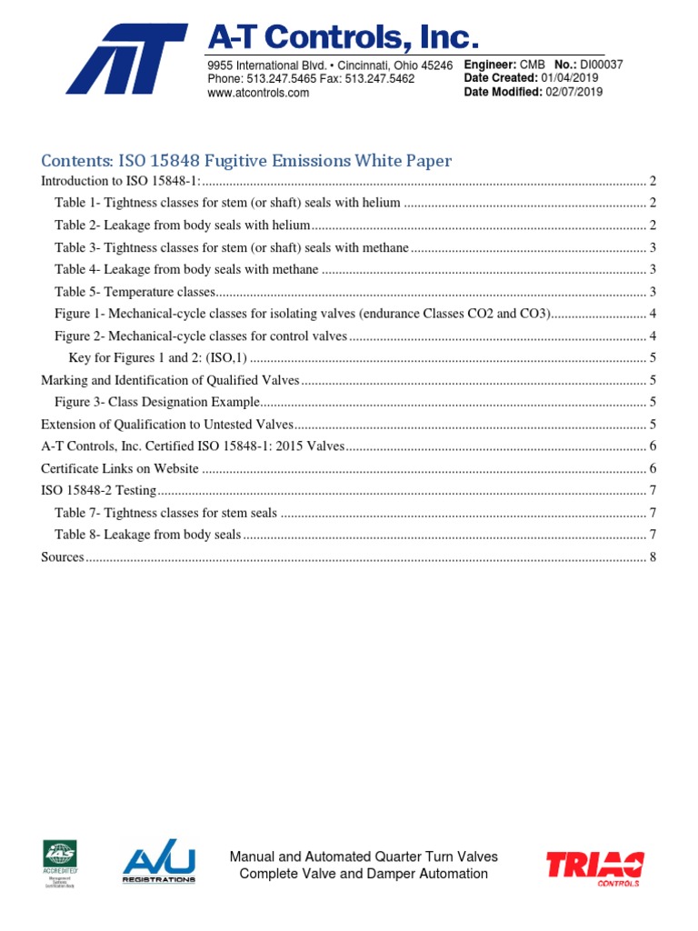 ISO 15848-1 Valve Emissions Guide | PDF | Leak | Valve