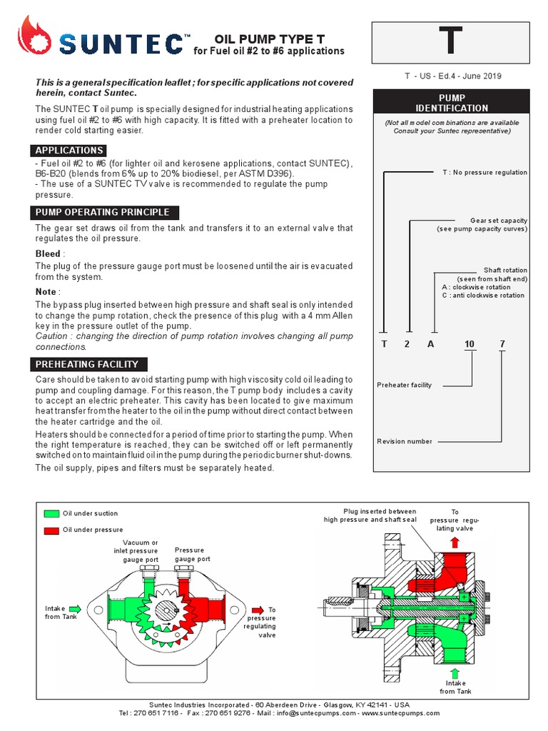 Oil Pump Specification and Operating Manual for Fuel Oil Applications ...