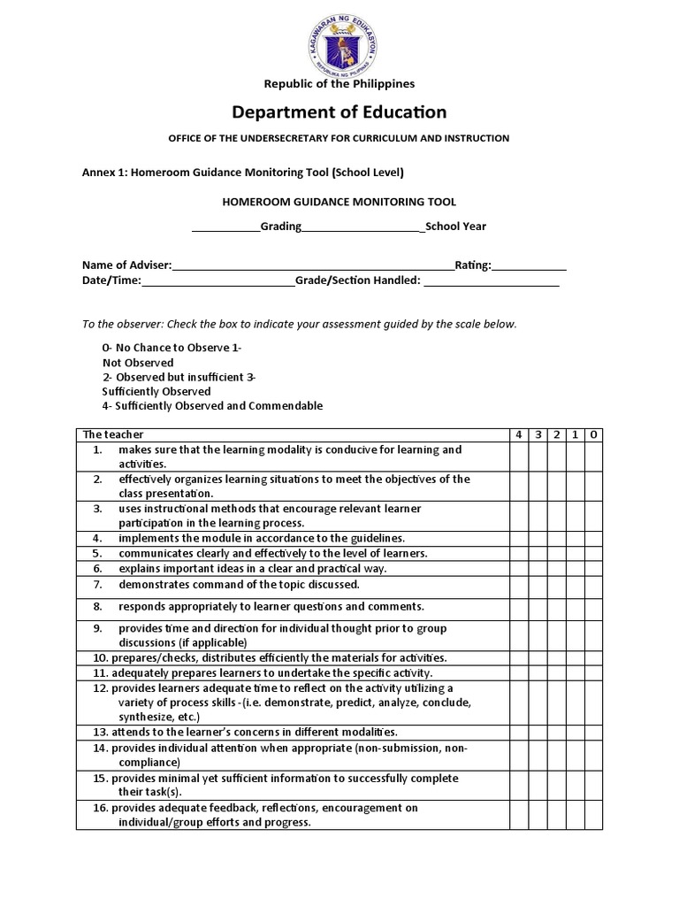 Department of Education: Republic of The Philippines | PDF | Learning ...