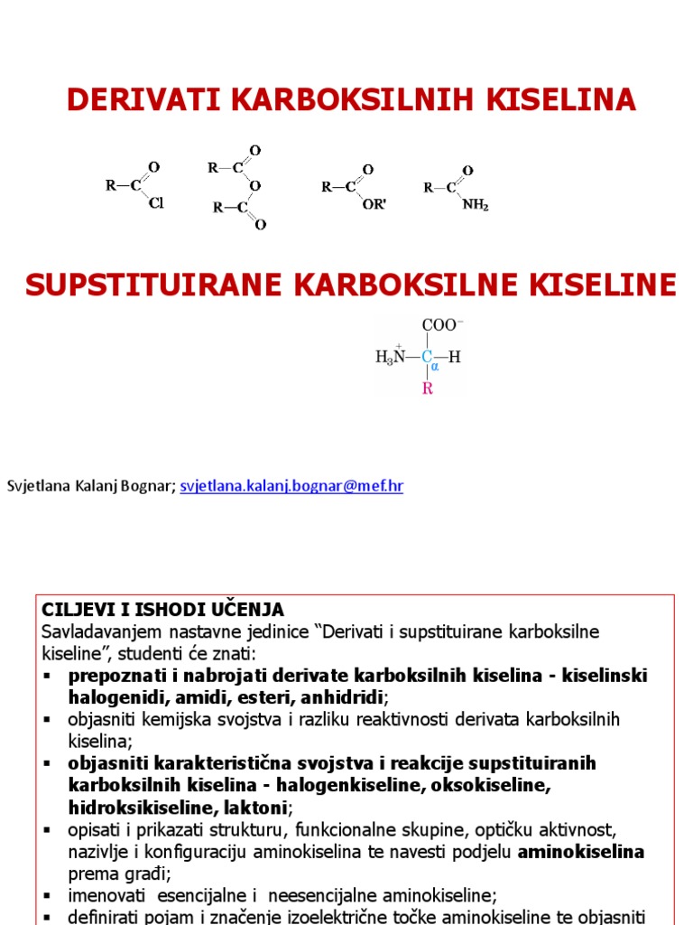 Derivati Karboksilnih Kiselina I Supstituirane Karboksilne Kiseline 2 | PDF