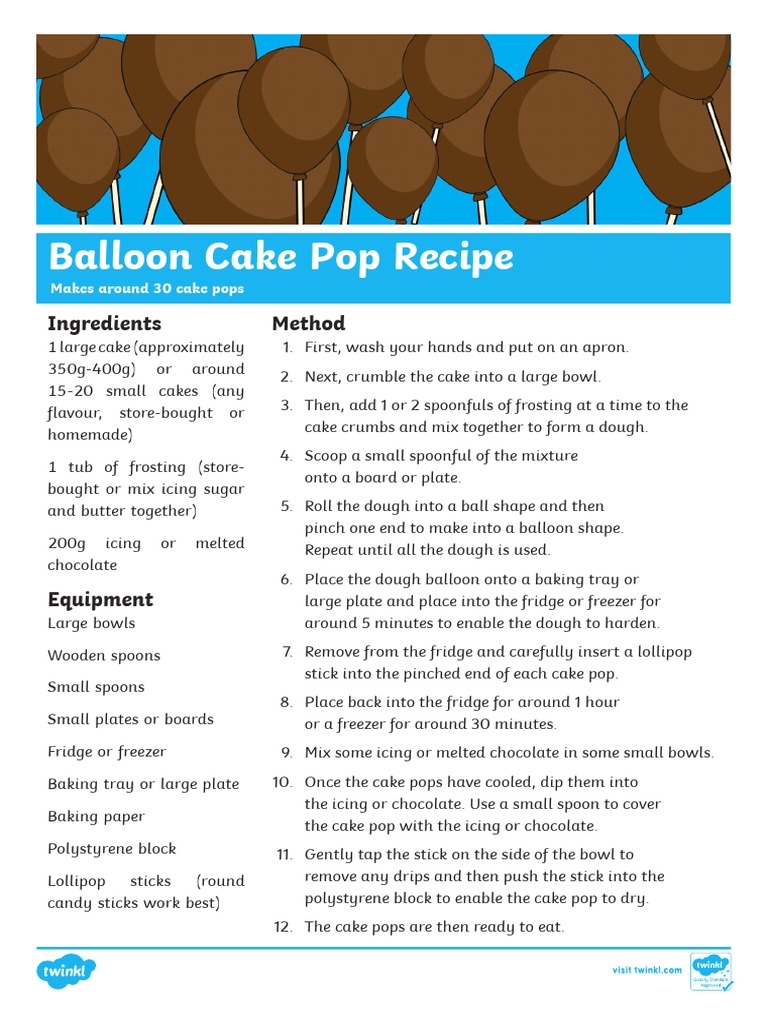 Balloon Cake Pop Recipe Guide | PDF