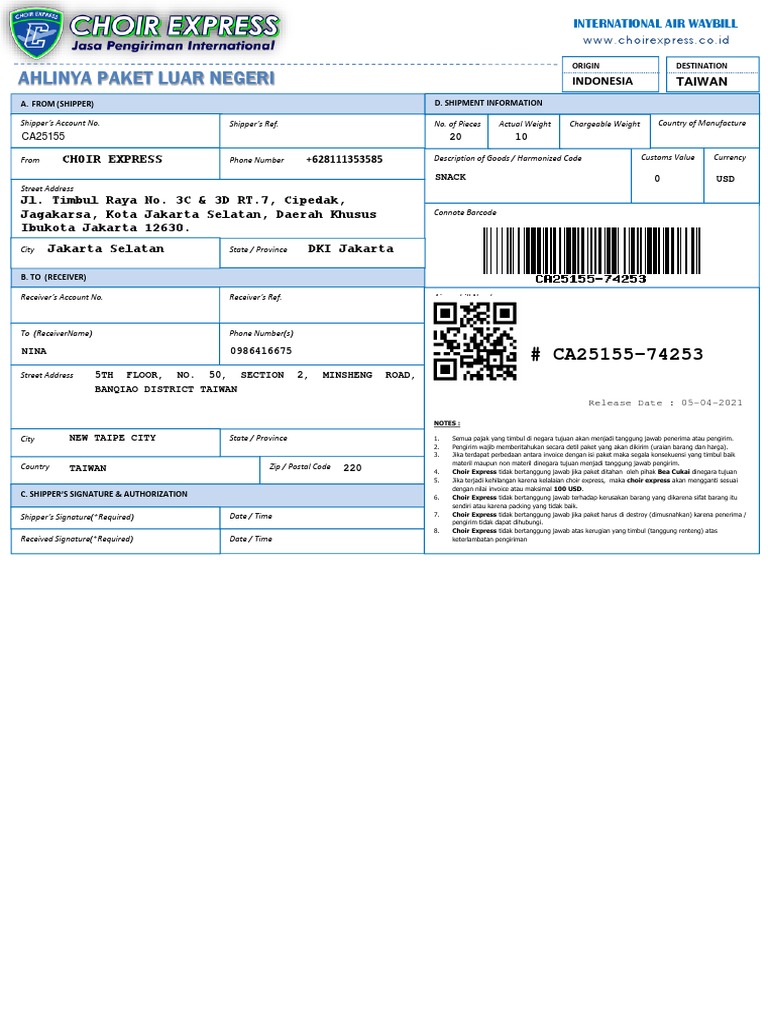 Connote CA25155-74253 | PDF