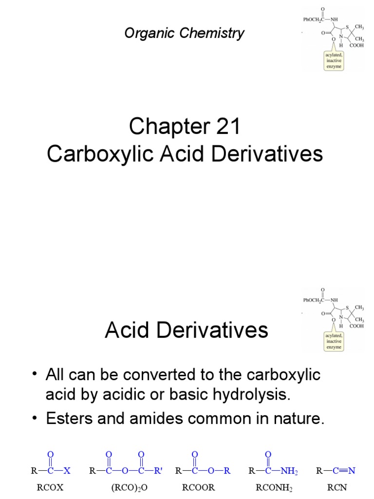 Carboxylic Acid Derivatives: Organic Chemistry | PDF | Amide | Ester
