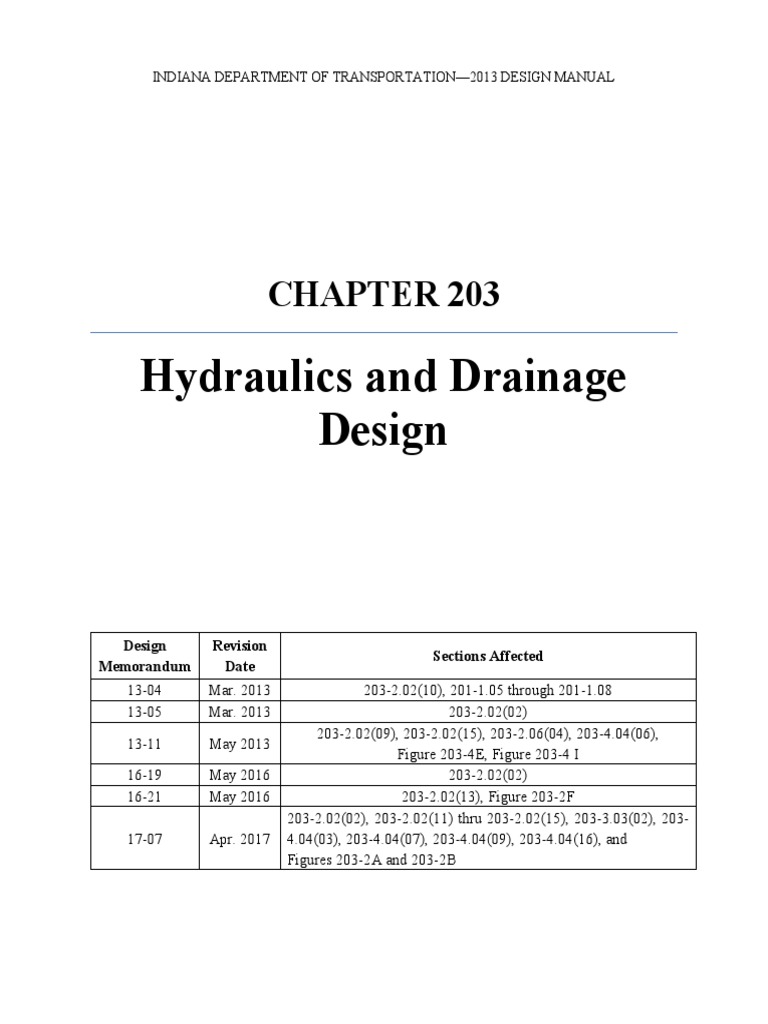 Chapter 203 - Hydraulics and Drainage Design | PDF | Storm Drain ...