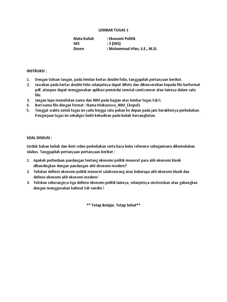 Lembar Jawaban Tugas 1 Kmnksi Bsns Lembar Jawaban Tugas 1 Ko