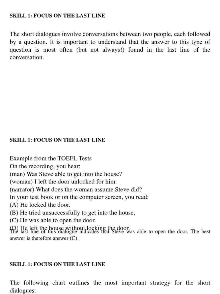 Skill 1: Focus On The Last Line | PDF | Language Arts & Discipline ...
