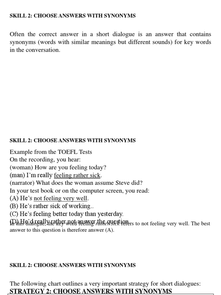 TOEFL Synonym Strategy Guide | PDF