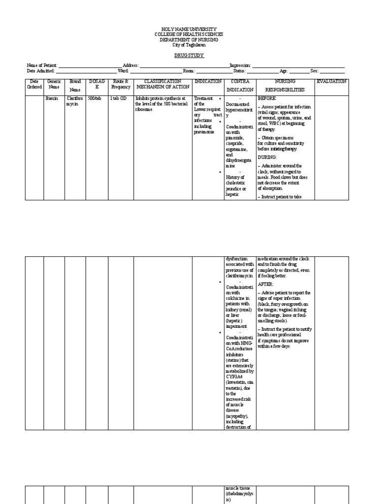 Drug Study Format | PDF