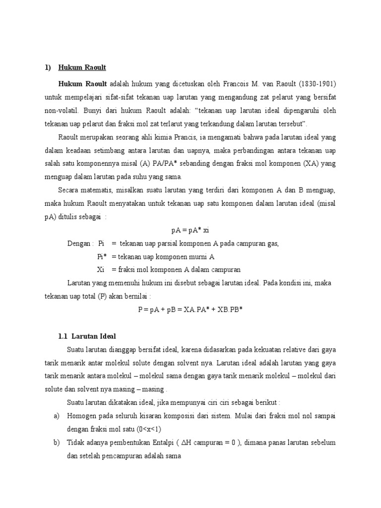 Hukum Raoult | PDF