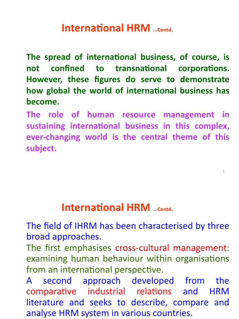 Lecture 2 IHRM | PDF | Human Resource Management | Human Resources