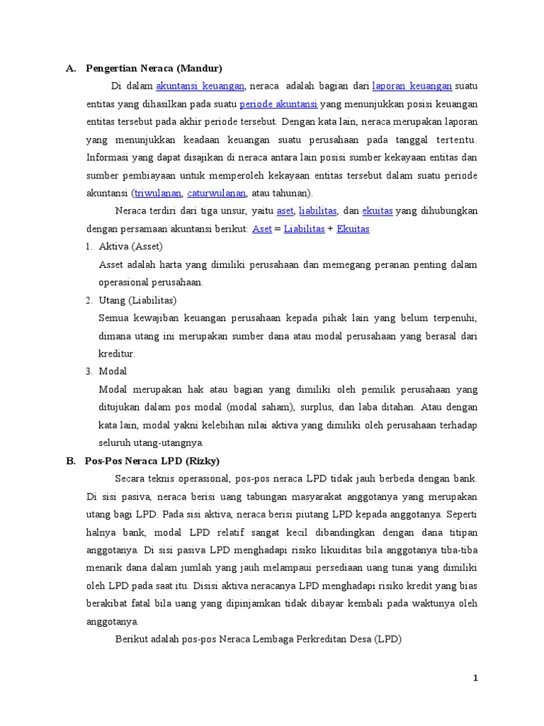 Urutan Sap 10 Neraca LPD | PDF
