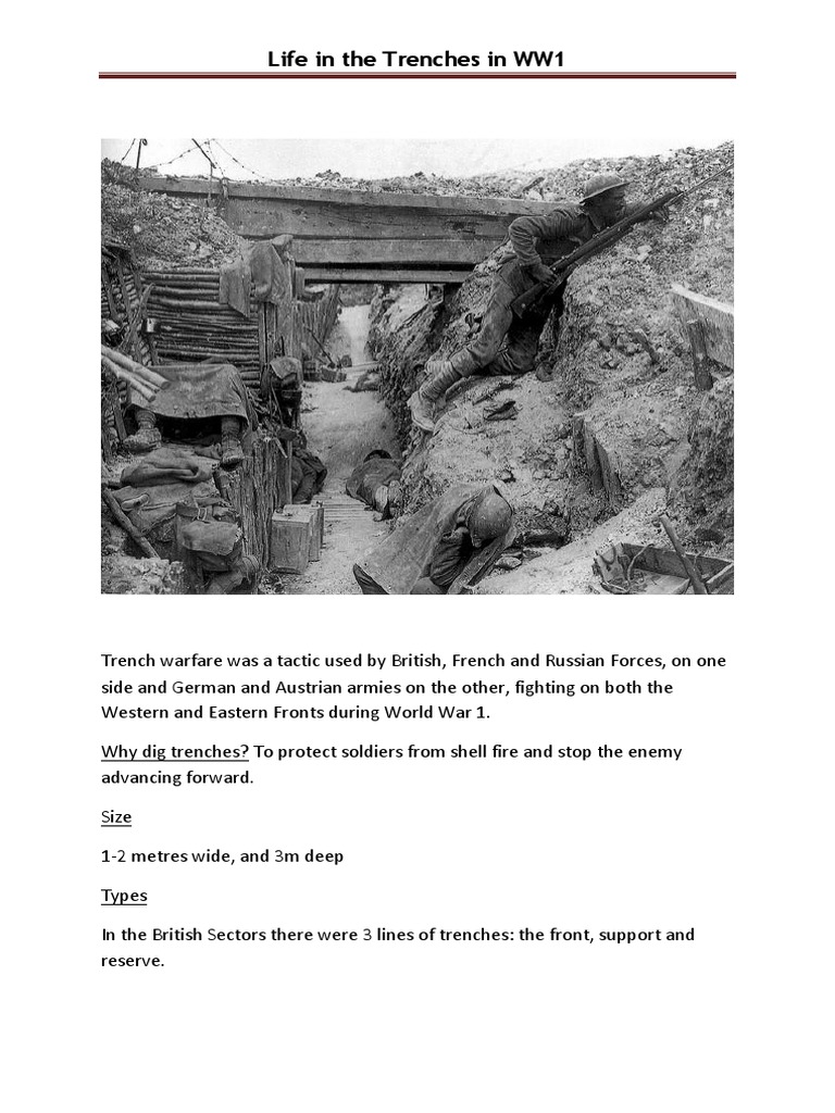 Life in The Trenches in WW1 | PDF | Trench Warfare | Military Of Germany