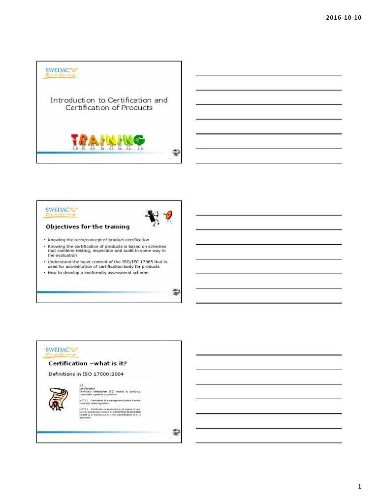 Introduction To Certification and Certification of Products | PDF ...