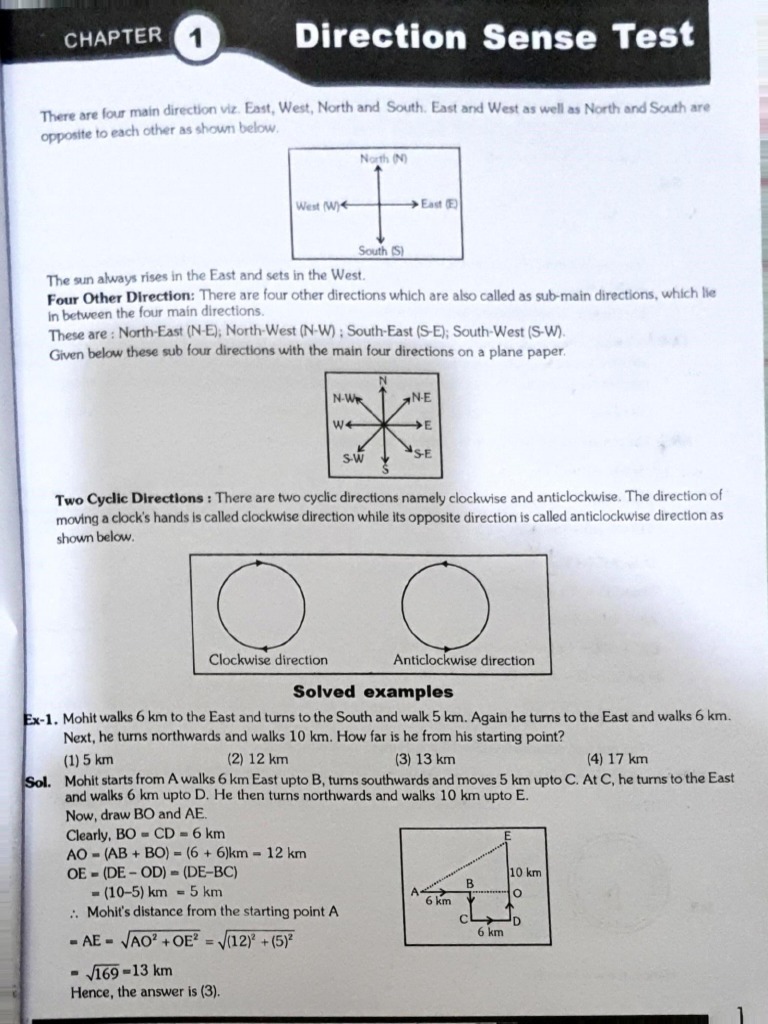 Logical Reasoning Direction Sense Test | PDF | Nature